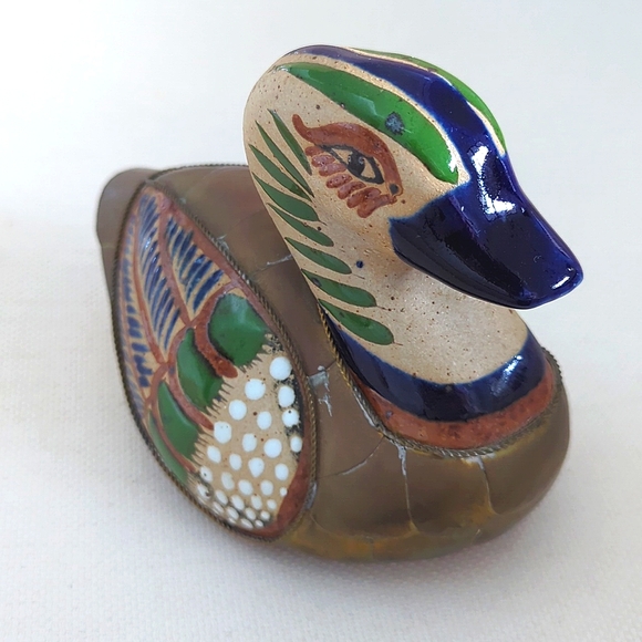 Vintage | Art | Vintage Mexican Ceramic Pottery Brass Duck Duckling ...